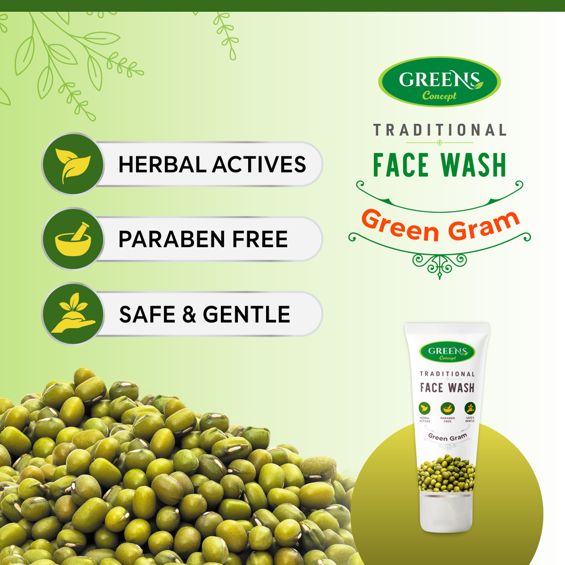 GC Traditional Green Gram Face Wash